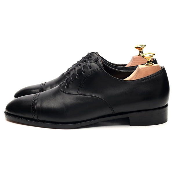 'Philip II' Black Leather Oxford UK 7 E - Abbot's Shoes