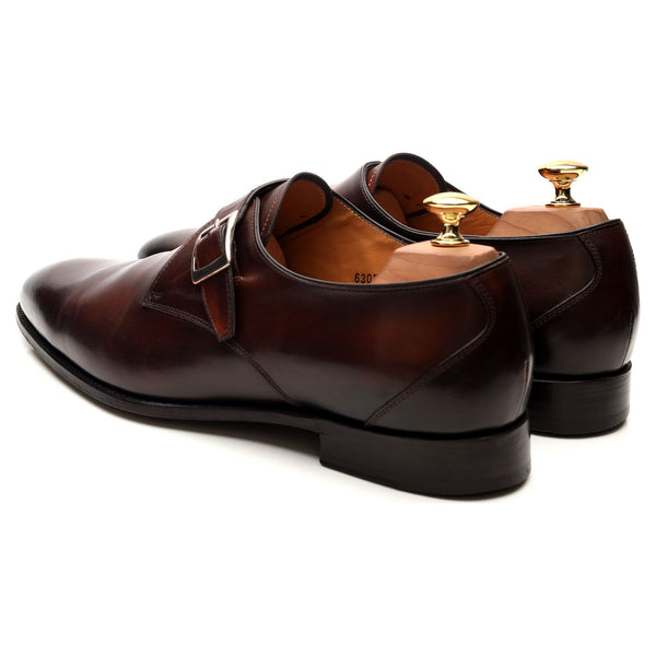 'Gareth' Brown Leather Monk Strap UK 9.5 E - Abbot's Shoes