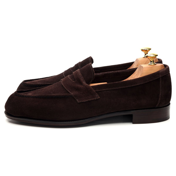 'Cannes' Dark Brown Suede Split Toe Loafer UK 12 E - Abbot's Shoes