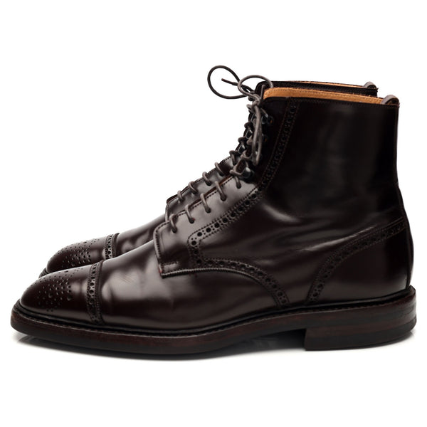 'Toby' Dark Brown Leather Brogue Boots UK 6 E - Abbot's Shoes