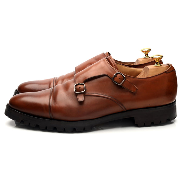 'Ledstone' Tan Brown Leather Double Monk Strap UK 12 F - Abbot's Shoes