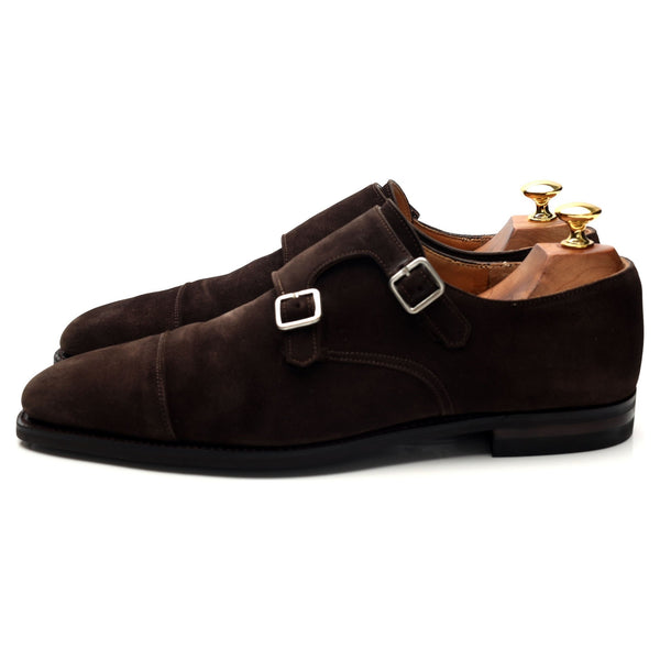 'Lowndes' Dark Brown Suede Monk Strap UK 8.5 - Abbot's Shoes