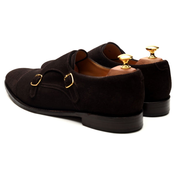 1880 'Cannon' Dark Brown Suede Double Monk Strap UK 9.5 F - Abbot's Shoes