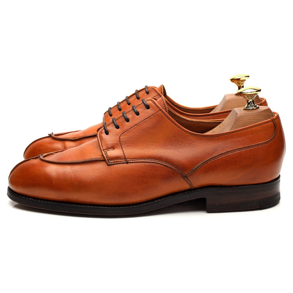 'Claremont' Tan Brown Leather Derby Split Toe UK 7 E - Abbot's Shoes
