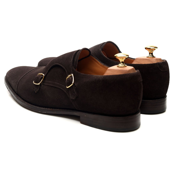 1880 'Cannon' Dark Brown Suede Double Monk Strap UK 10.5 F - Abbot's Shoes