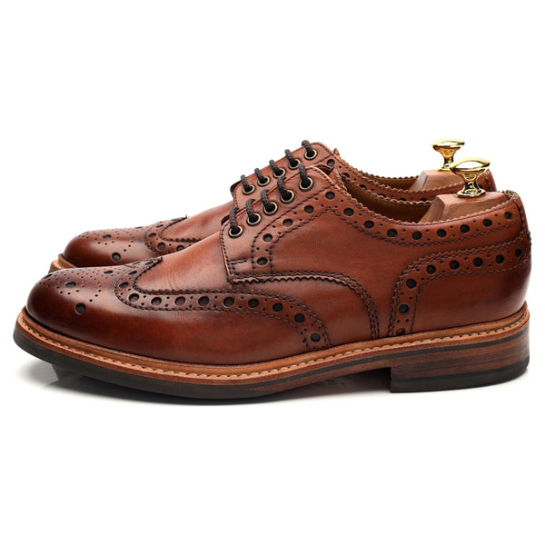 'Archie' Tan Brown Leather Derby Brogues UK 9 G - Abbot's Shoes