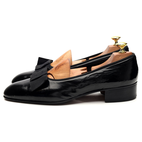 Black Patent Leather Opera Pumps Slippers UK 9.5 D - Abbot's Shoes